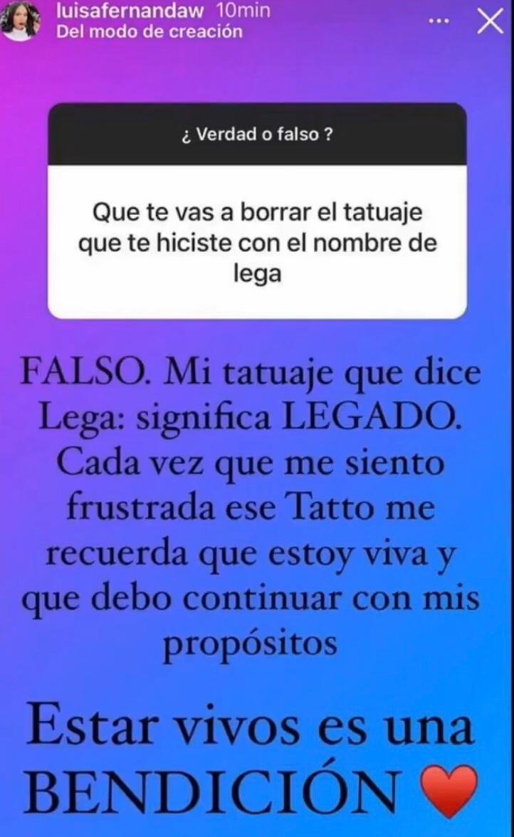 La reacción de Luisa Fernanda W ante los memes por su tatuaje "lega" - Vibra